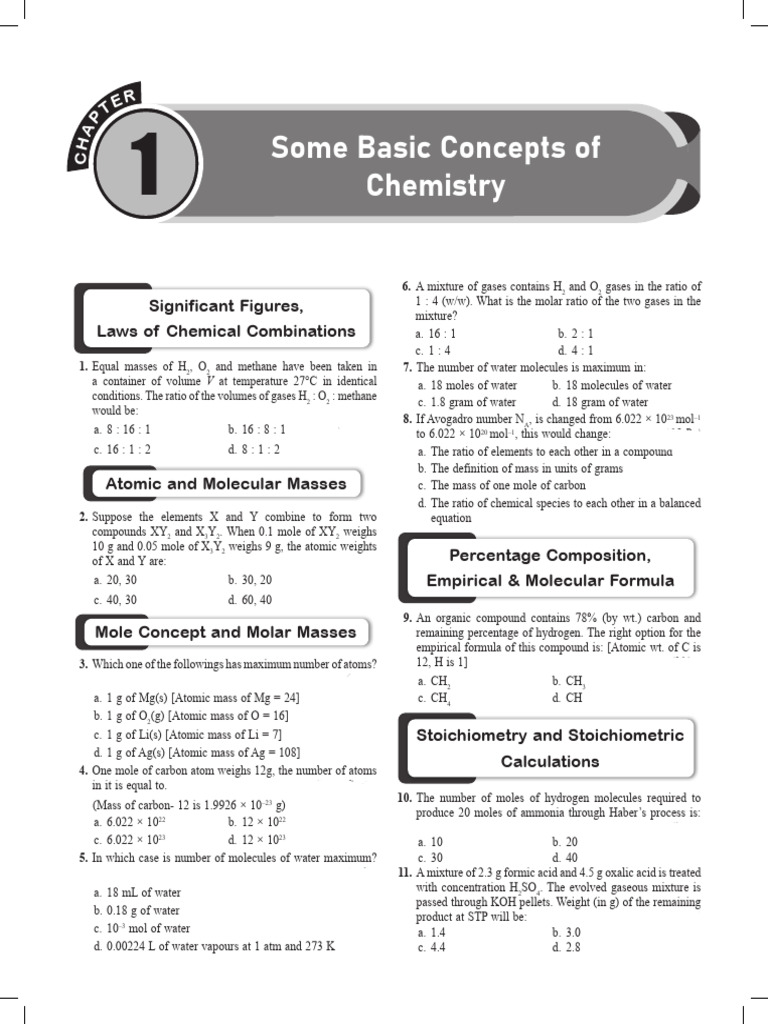 Mole Concepts | PDF | Mole (Unit) | Stoichiometry