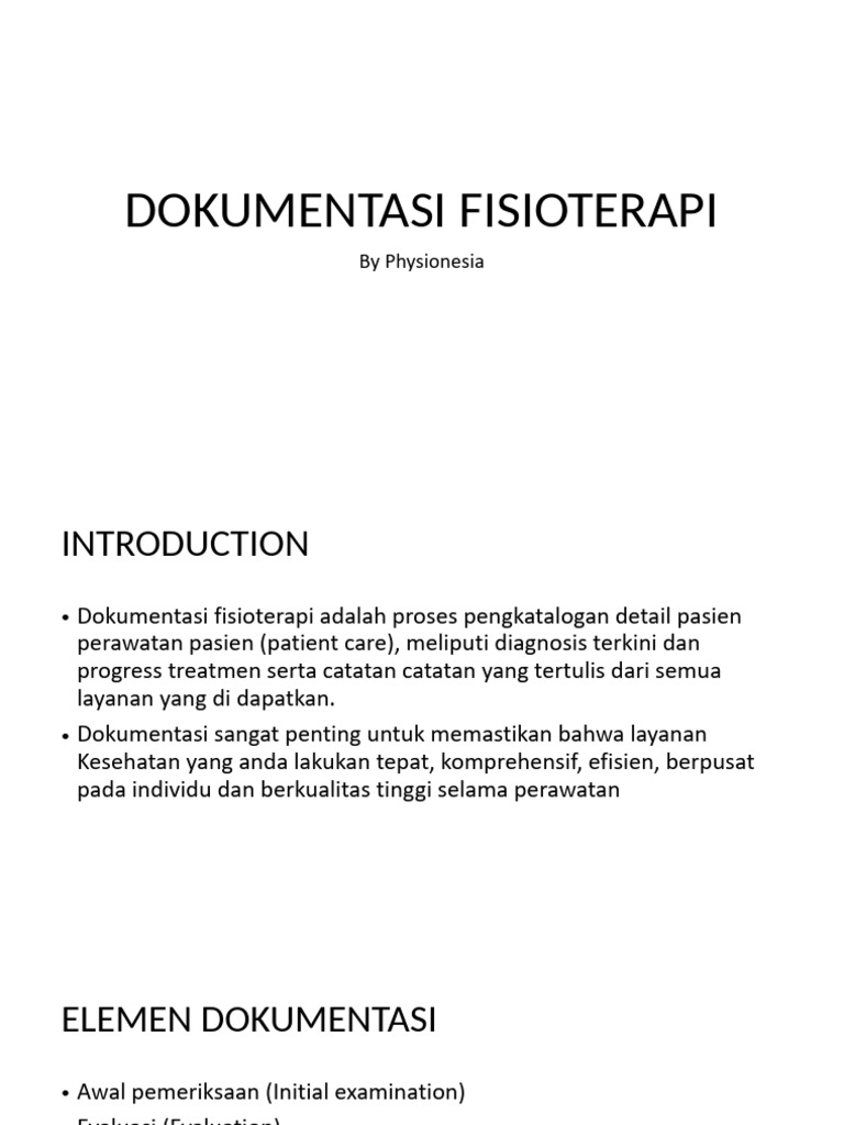 Dokumentasi Fisioterapi | PDF