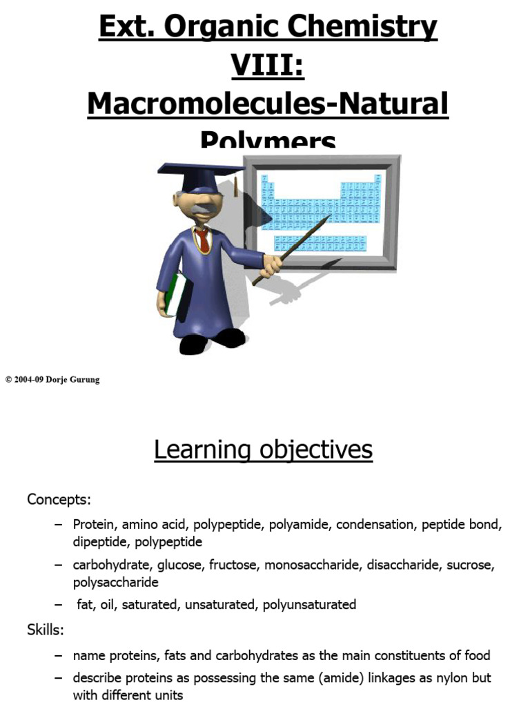 Extension Organic Chemistry VIII Natural Polymers | PDF | Hydrolysis ...