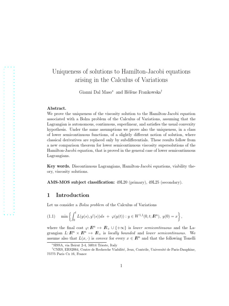 0006015v1 | PDF | Calculus Of Variations | Function (Mathematics)