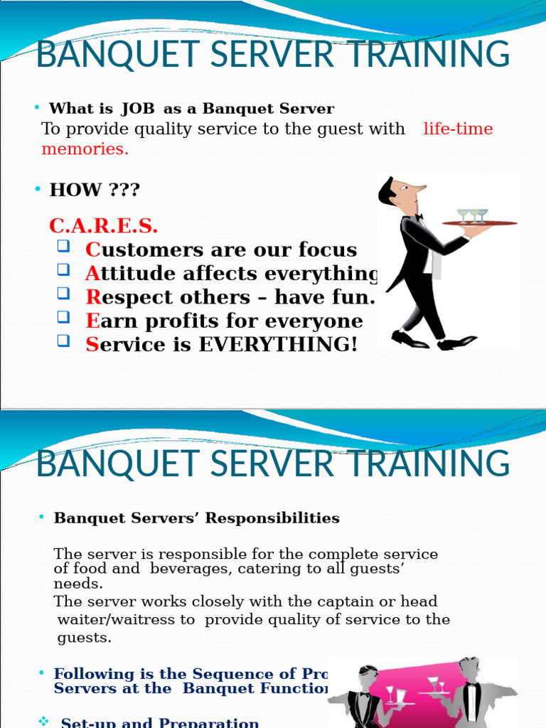 Banquet Server Basic Skill Training 02012016 | PDF | Tableware | Waiting Staff