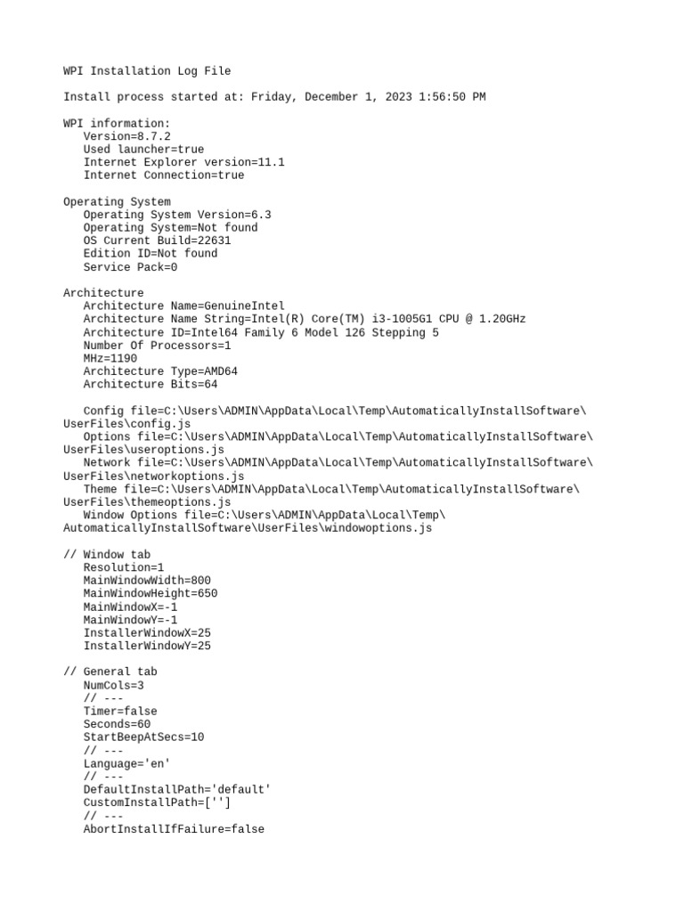 WPI_Log | PDF | Operating System | Software