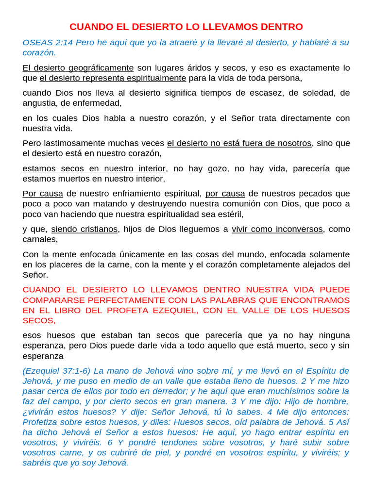 Cuando El Desierto Lo Llevamos Dentro | PDF | Vida eterna (cristianismo ...