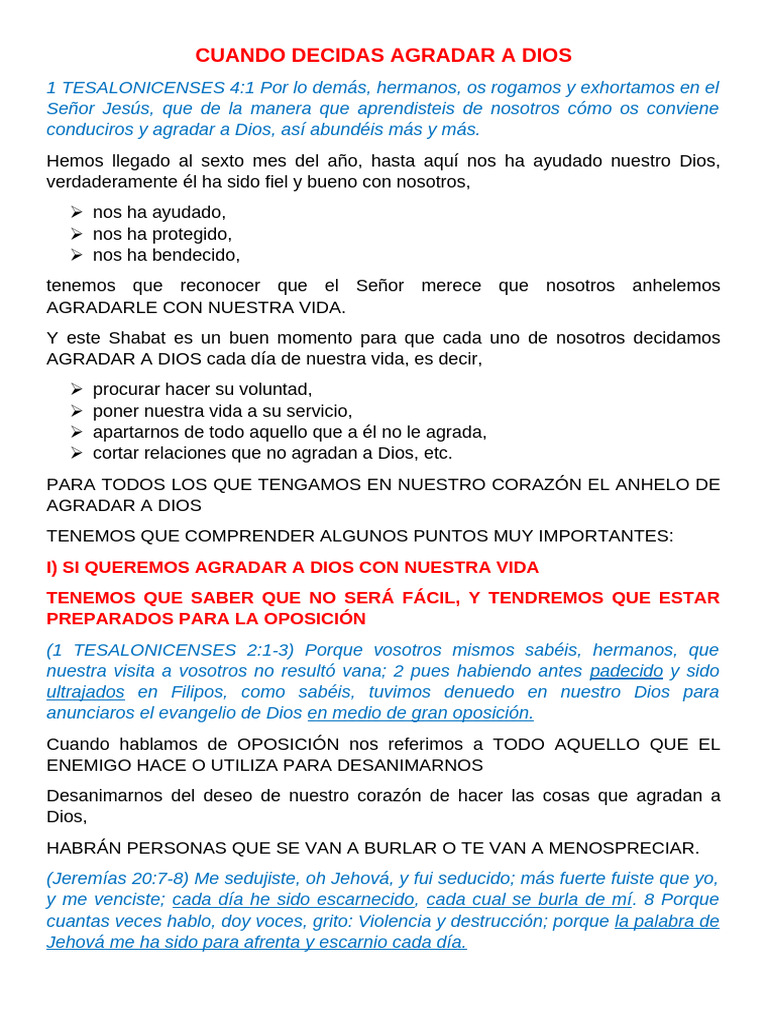 Agradar a Dios: Desafíos y Fortaleza | PDF | Pecado | Dios