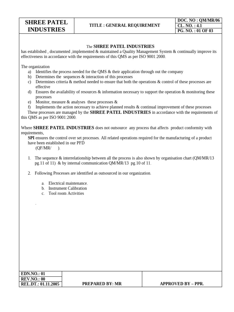 QM-MR-06rev spi | PDF | Quality Management System | Iso 9000