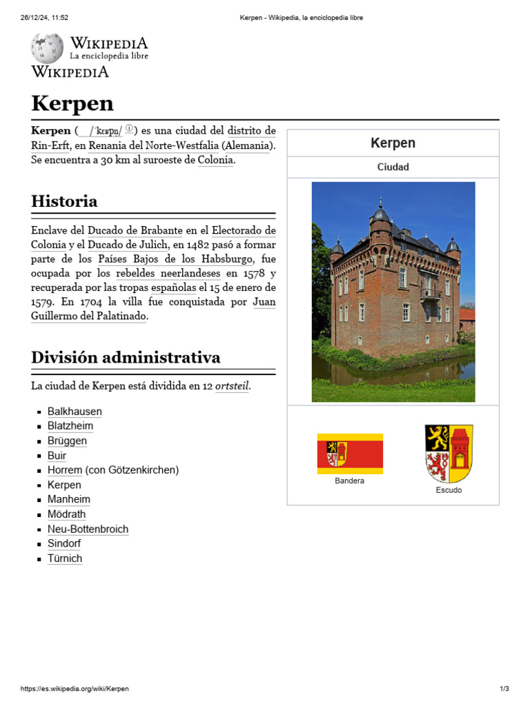 Ciudad de Kerpen: Historia y Datos | PDF