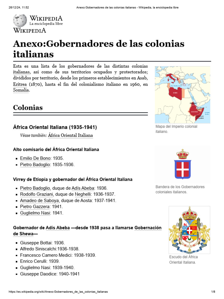 Anexo - Gobernadores de Las Colonias Italianas - Wikipedia, La ...