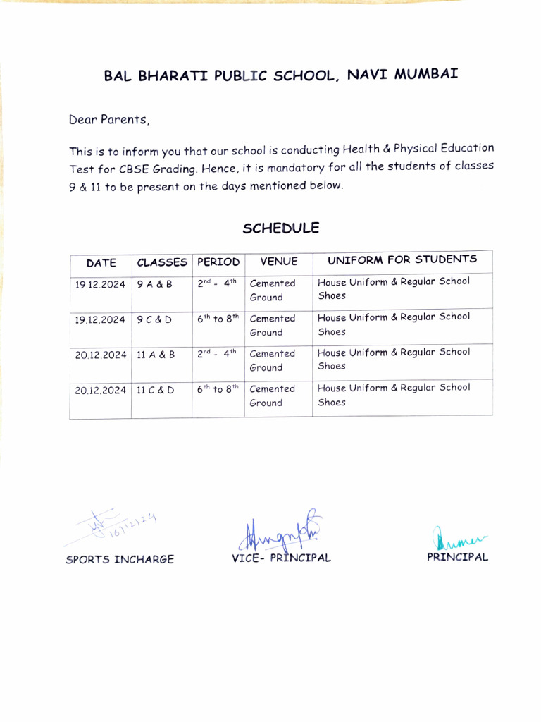 CBSE Health and Physical Edu. Test | PDF