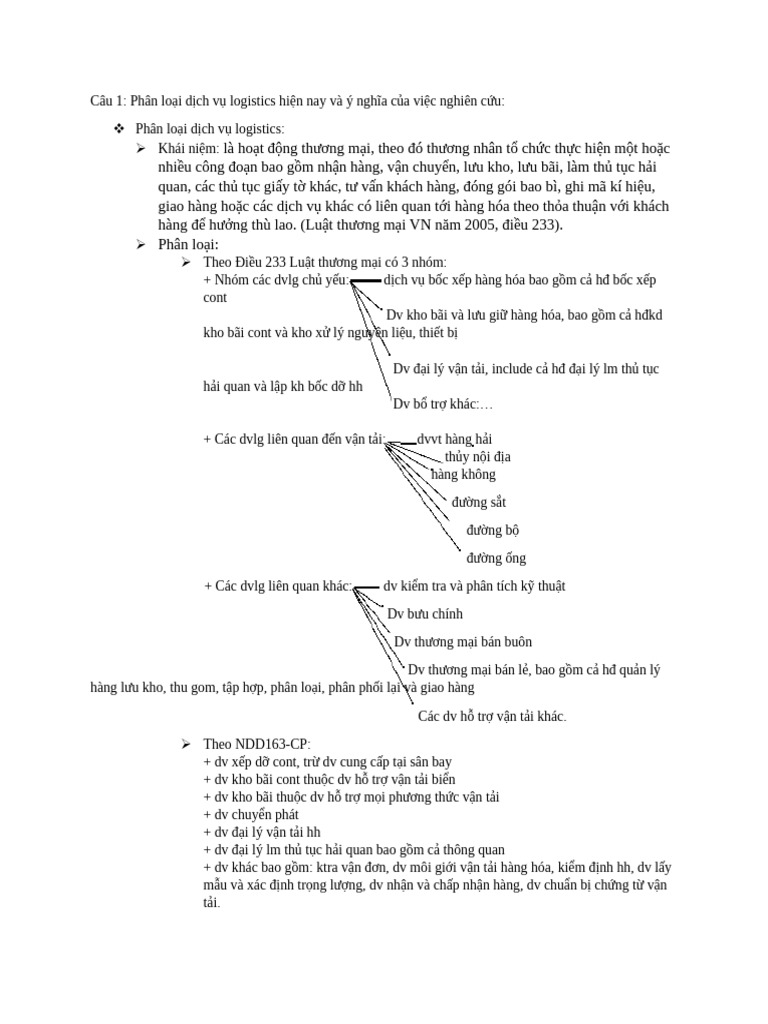 câu hỏi kddv logistics mới nhất | PDF