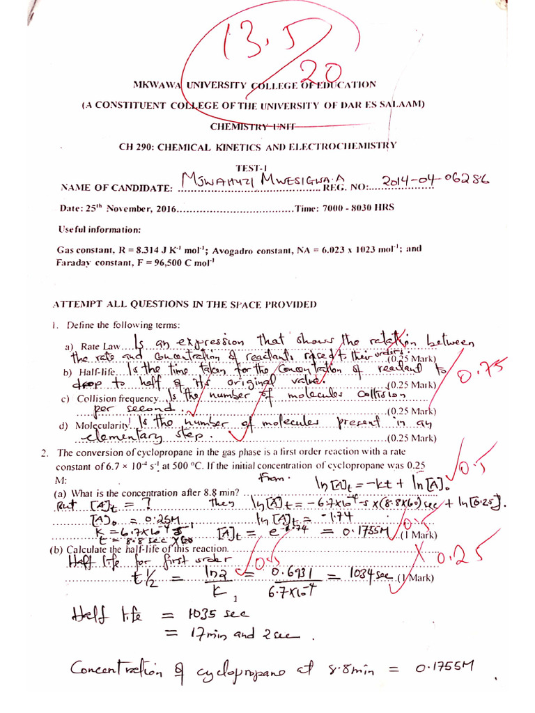 CH290 Past Papers by RAM-1 | PDF