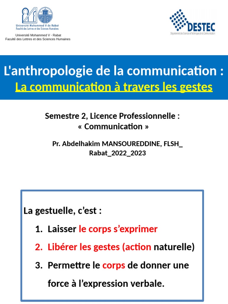 Communication par les gestes et regards | PDF | la communication ...