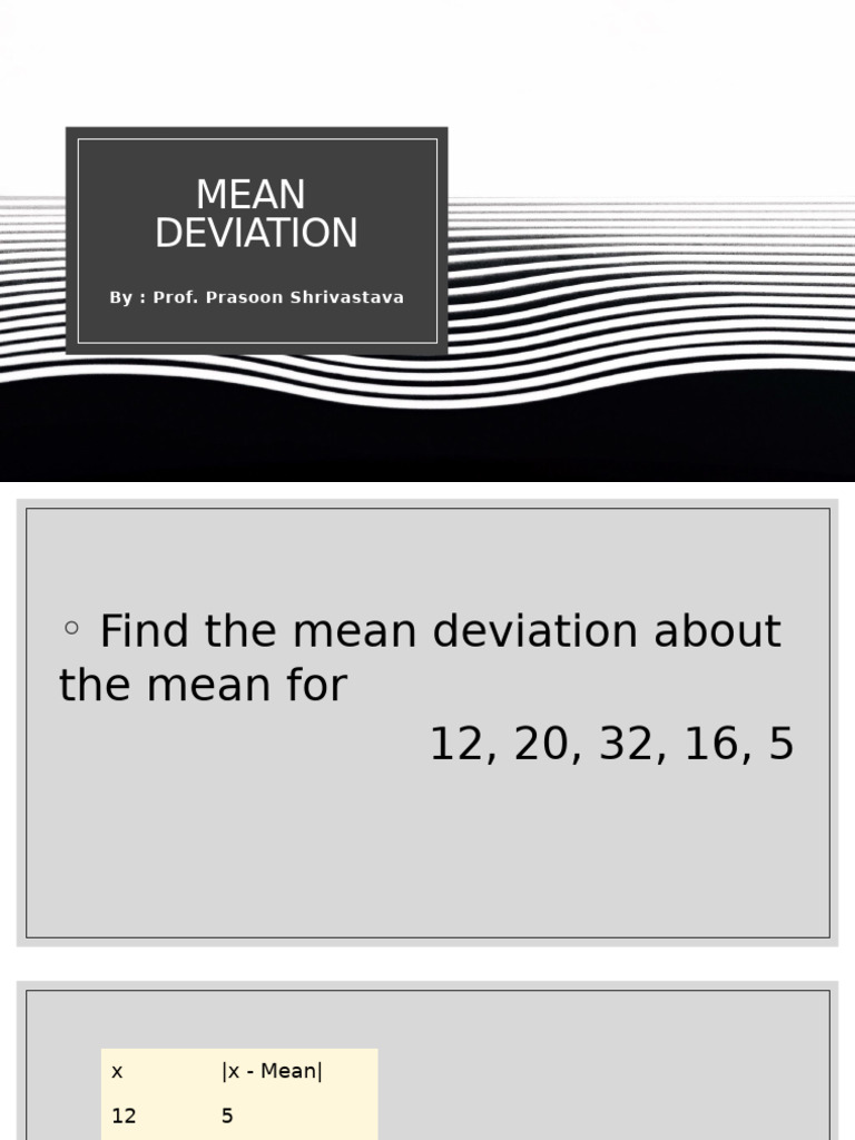 Mean Deviation Calculations Explained | PDF | Median | Statistical Analysis