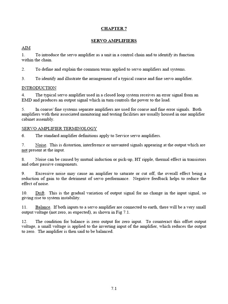 Chapter 07 - Servo Amps | PDF | Amplifier | Servomechanism