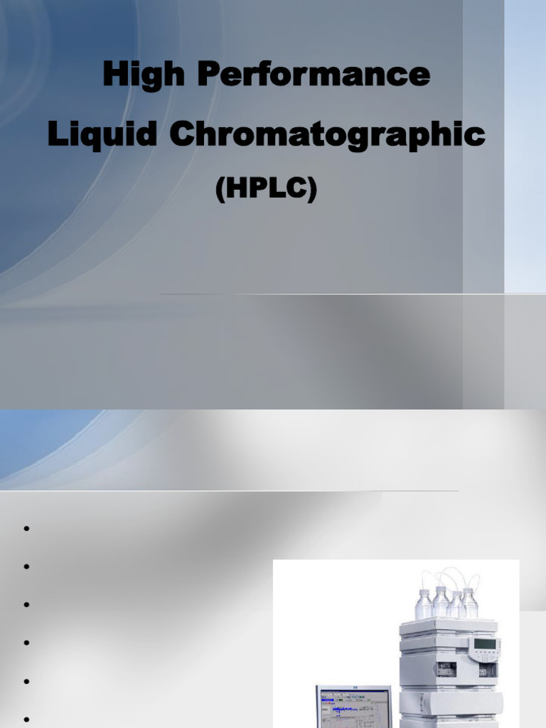 HPLC | PDF | High Performance Liquid Chromatography | Chromatography