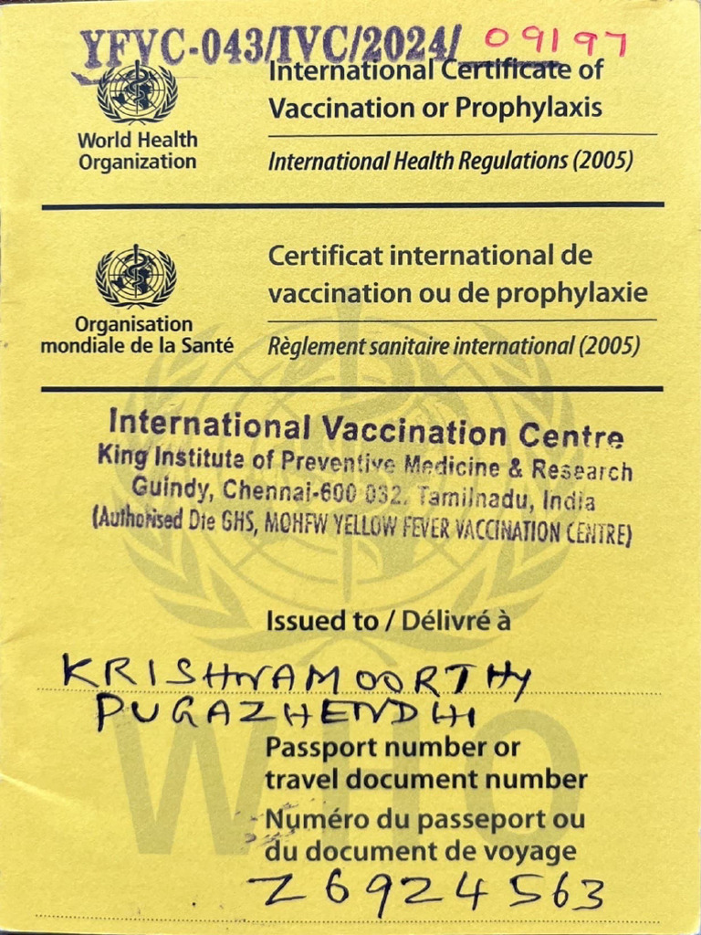 yellow fever card 3 | PDF