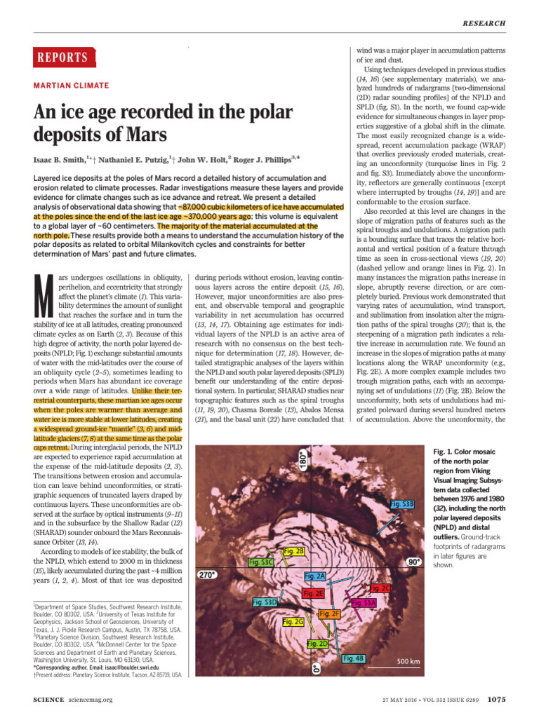 Smith Et Al. - 2016 - An Ice Age Recorded in The Polar Deposits of Mars ...