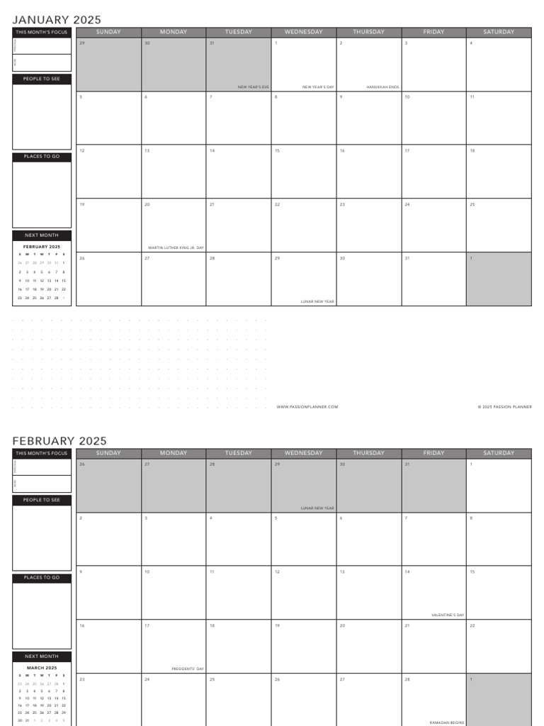 2025 Dated Monthly Calendar | PDF | Observances | Festival