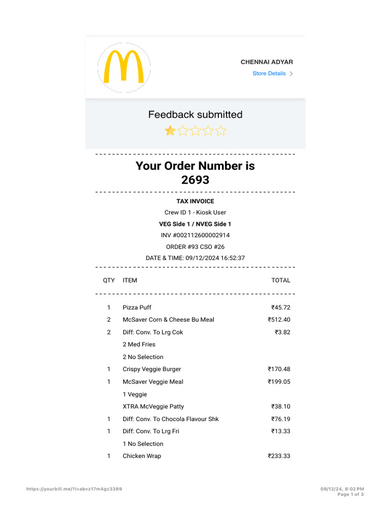 Mcd-Bill | PDF | Convenience Food | Cooking
