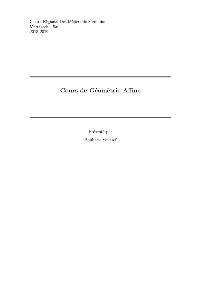 Introduction aux Espaces Affines | PDF | Sous-espace vectoriel ...