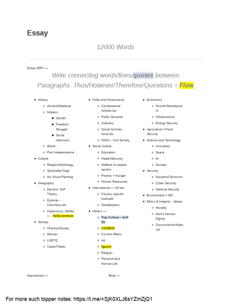 Essay - Notes_watermark | PDF | Mahabharata