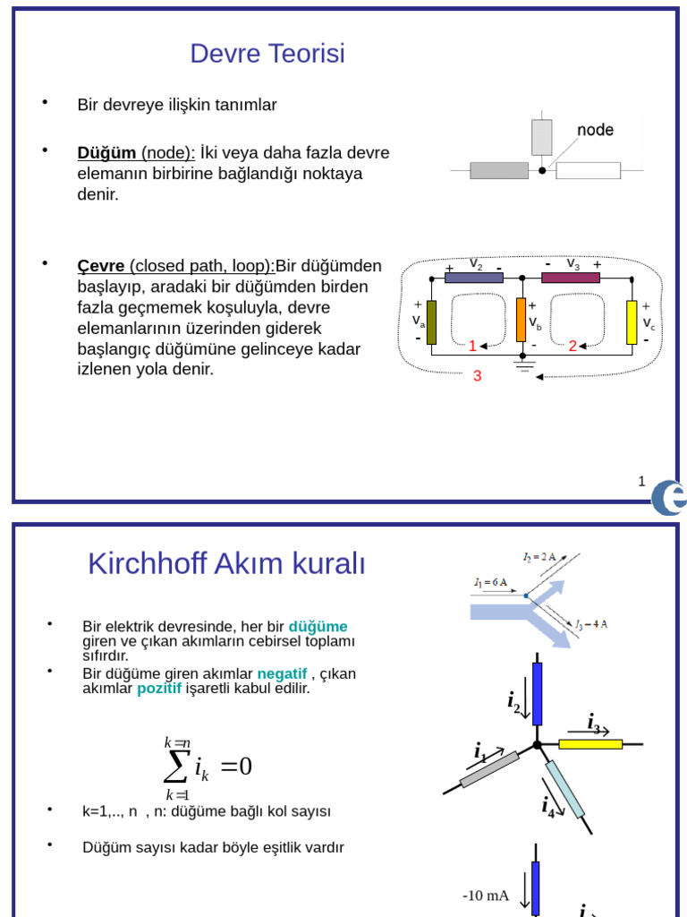 Devre Analizi-2-1 Kirchoff kuralları | PDF