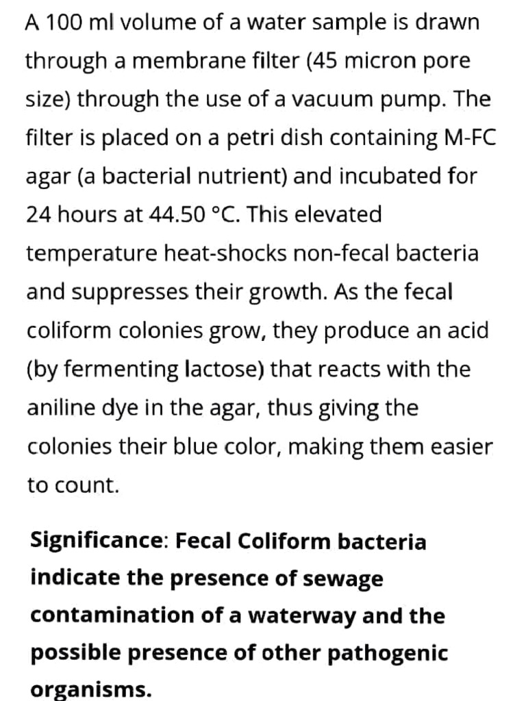 faecal coliform test | PDF