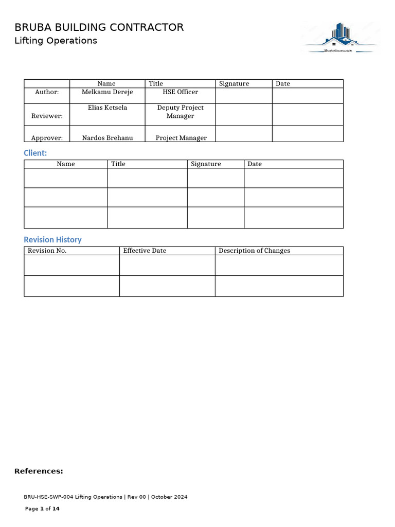 BRU HSE SWP 004 Lifting Operations | PDF | Crane (Machine) | Pipe ...