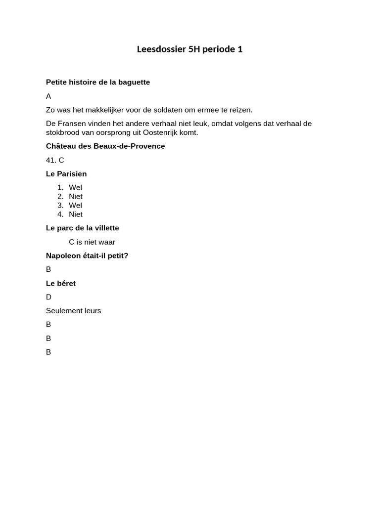 Frans Leesdossier 5H p1 Celine Michel | PDF