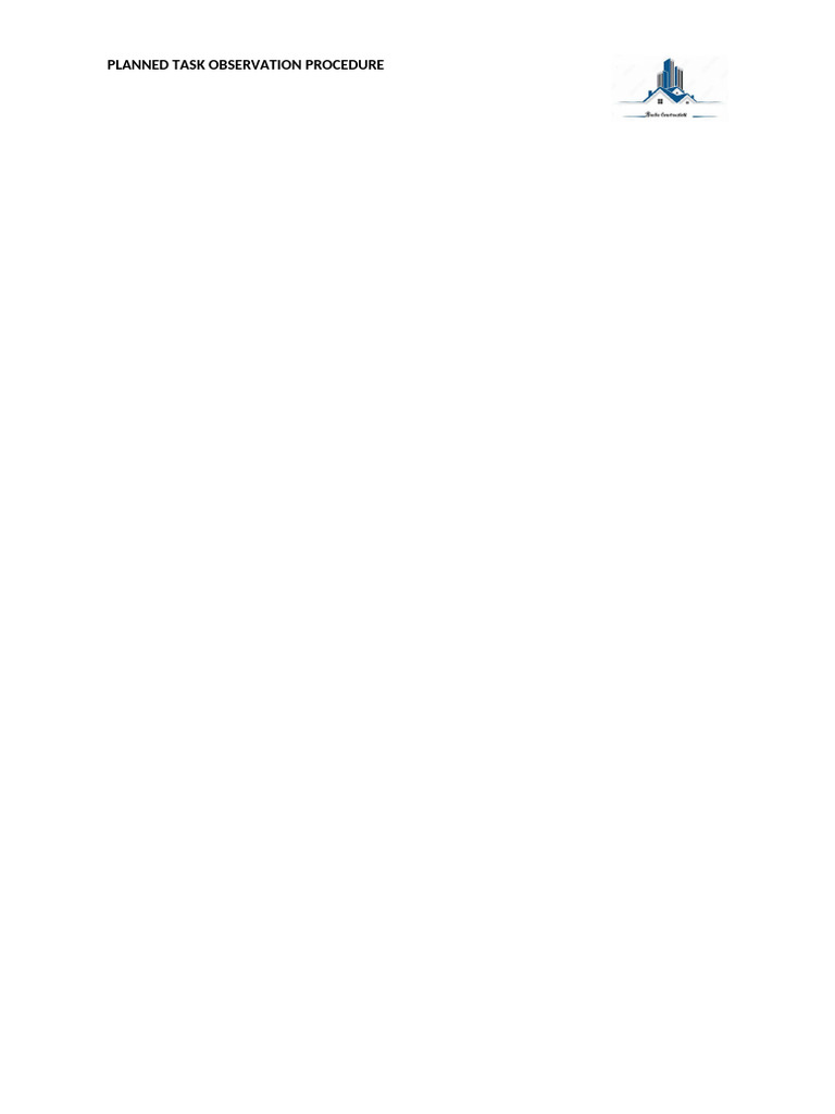 Planned Task Observation Procedure | PDF | Safety | Risk