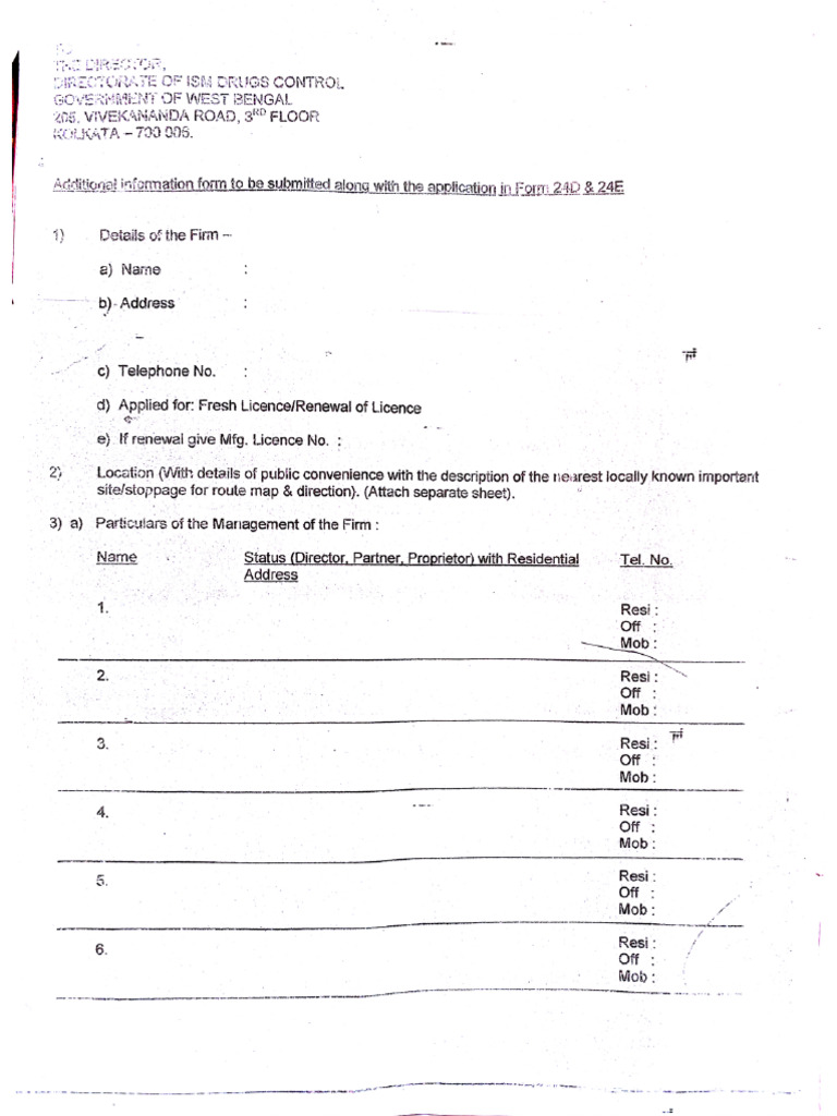 Additional Information Form | PDF