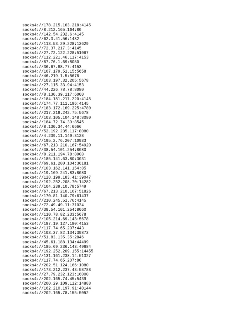 Socks5 Socks4 Proxies | PDF