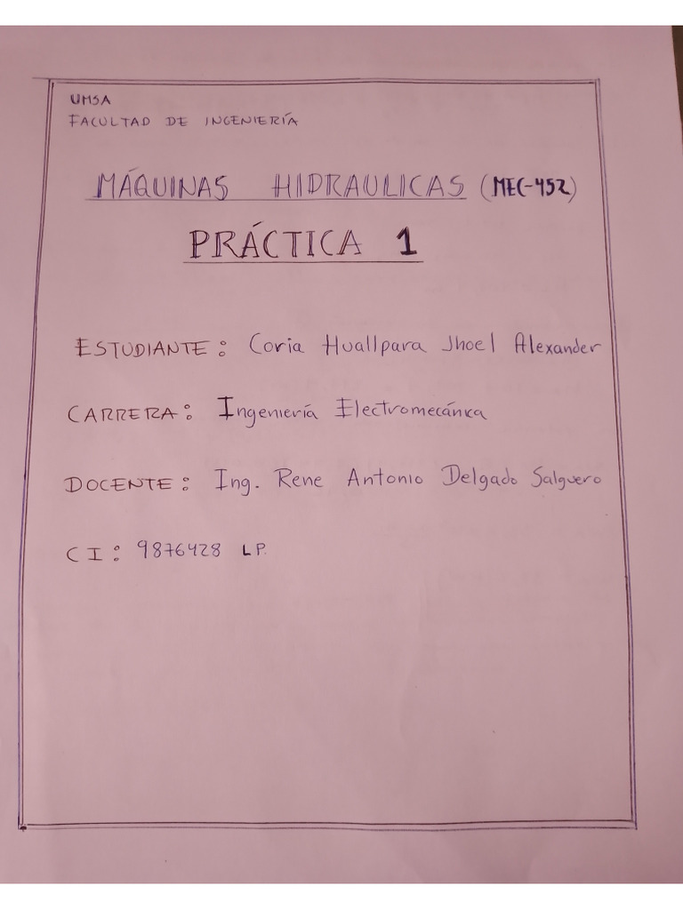 Práctica 1 - Mec 452 | PDF