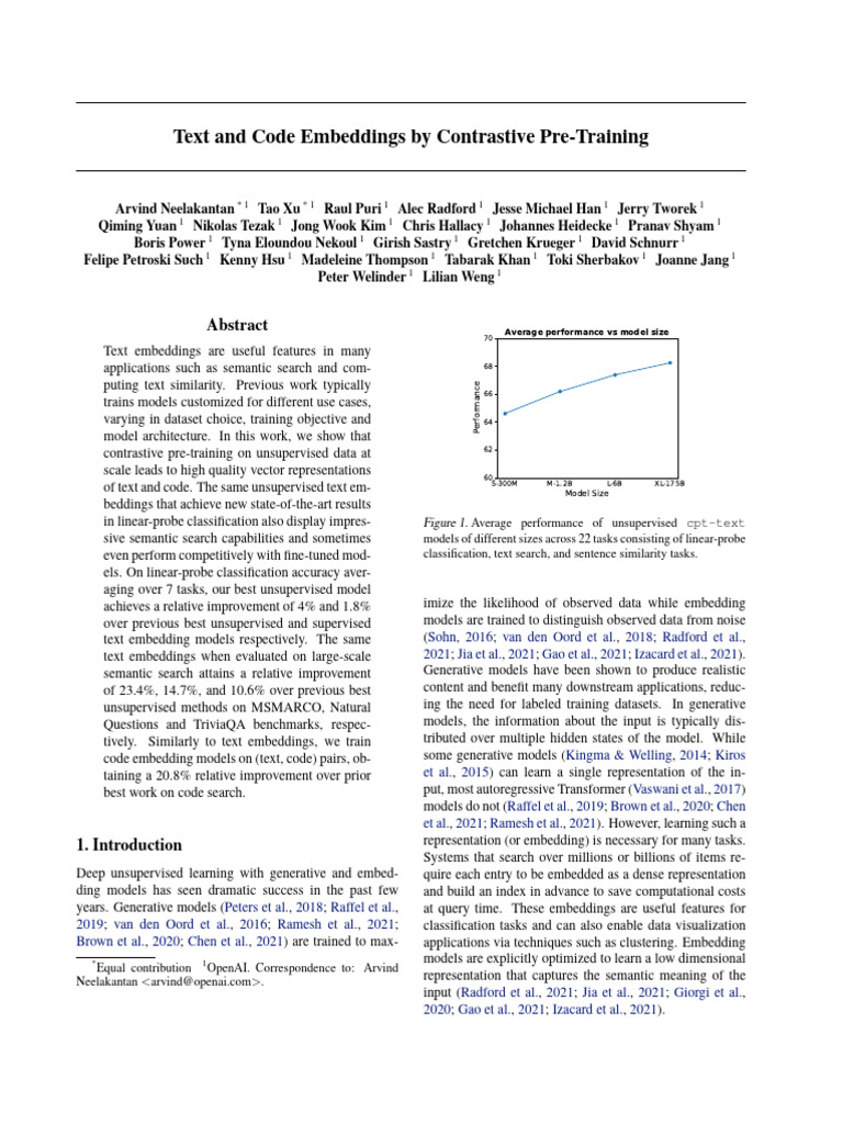 Contrastive Pre-Training for Text & Code | PDF | Information Retrieval | Statistical Classification