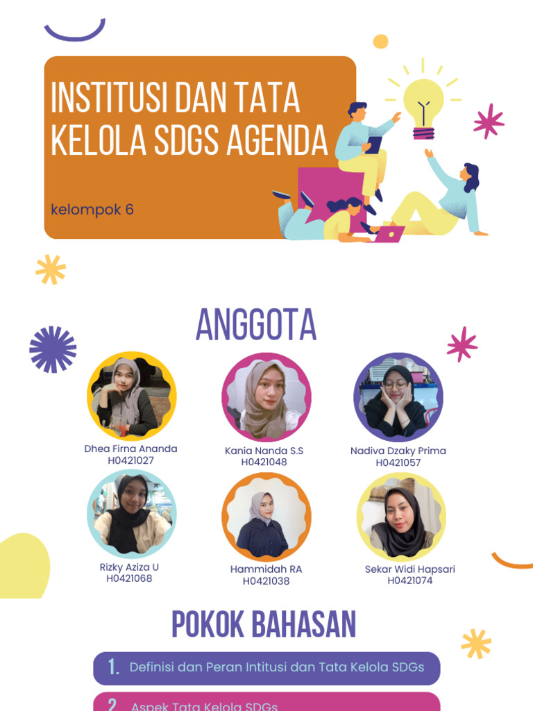 Kelompok 6_Institusi dan Tata Kelola SDGs Agenda | PDF