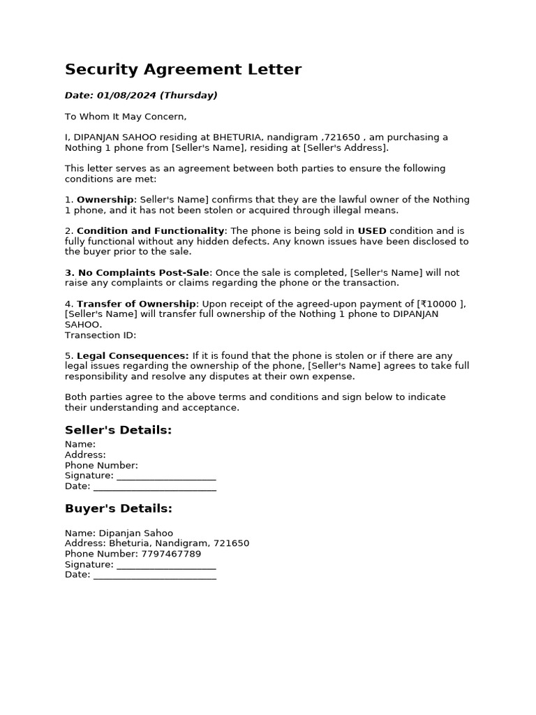 Security Agreement | PDF