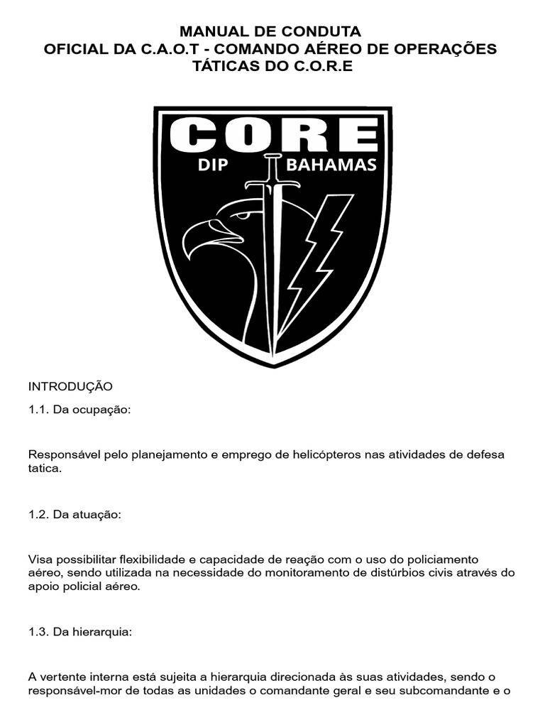 Manual - de - Conduta - Da - Caot Core | PDF | Helicóptero | Aeronave