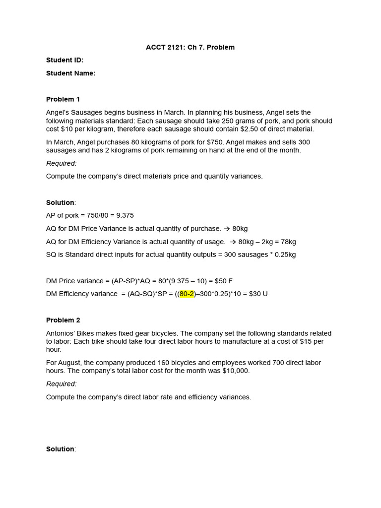 Chapter 7 Problem (With Solutions) | PDF | Economies | Business Economics