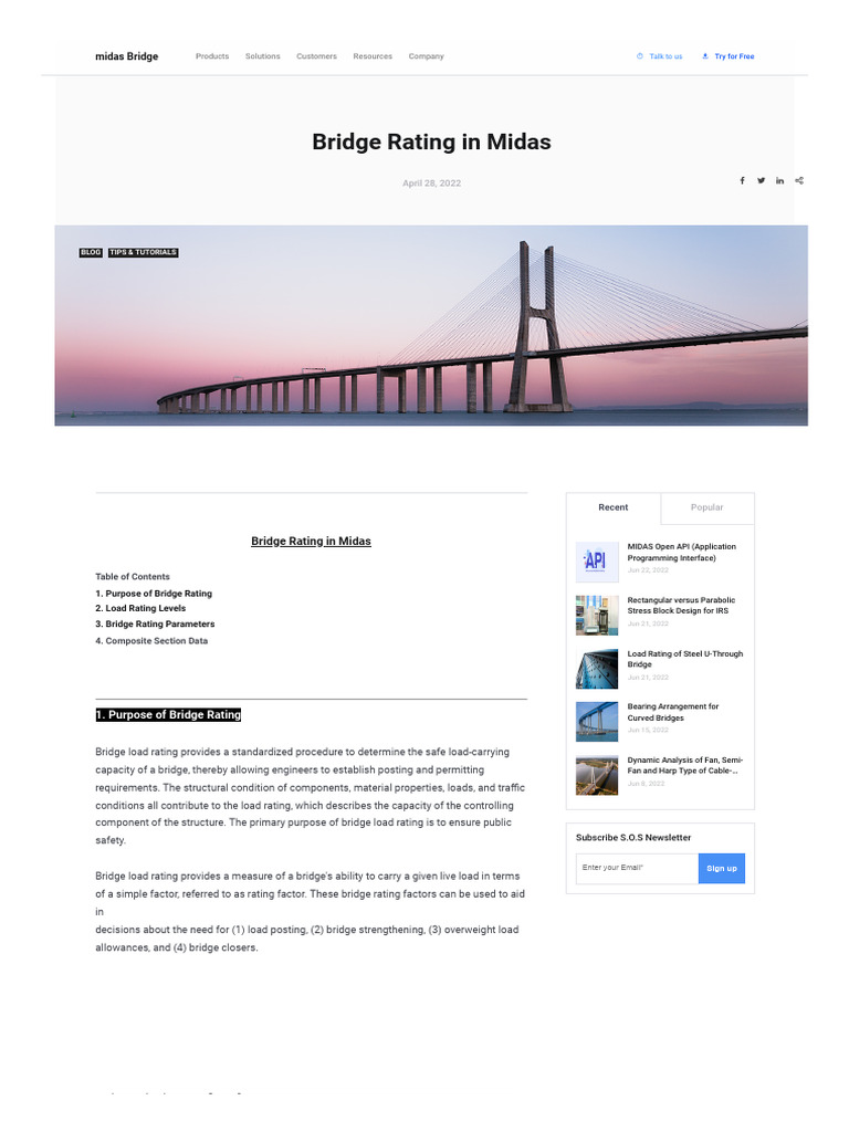 Bridge Rating in Midas | PDF | Strength Of Materials | Bridge