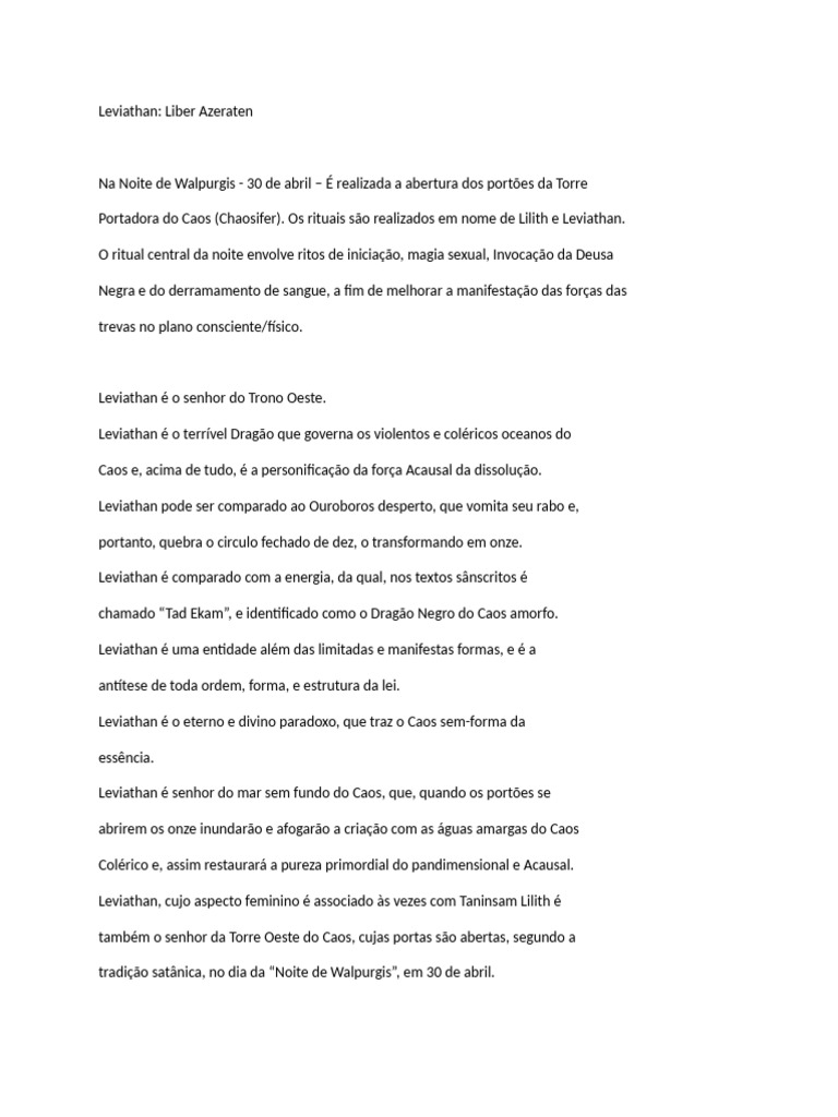Leviathan Liber Azerate | PDF | Dragão | Crença e doutrina religiosa