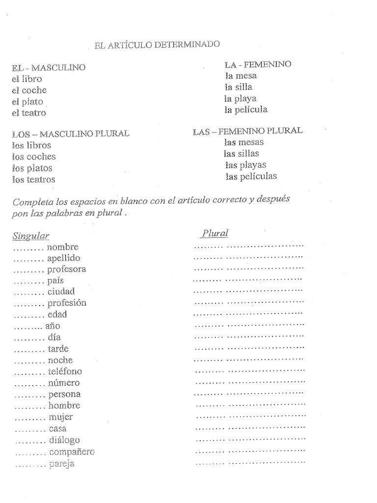 El Artículo Determinado | PDF