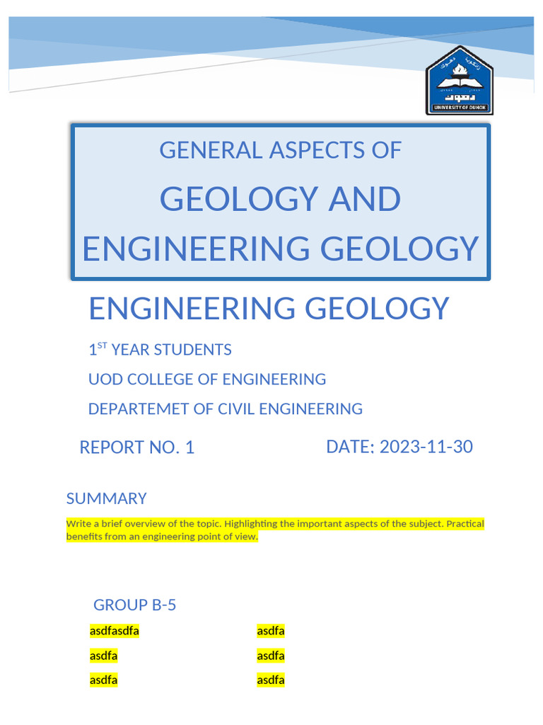 1-Geology and Engineering Geology | PDF | Geology | Engineering