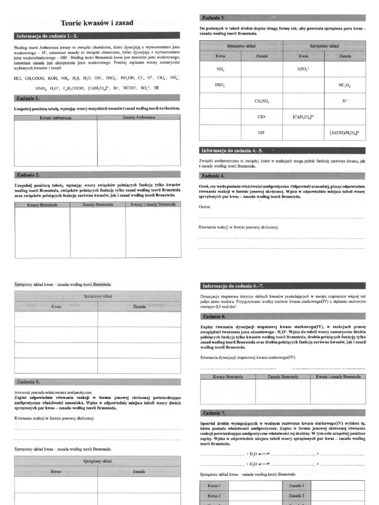 Teorie Kwasów I Zasad (M) | PDF