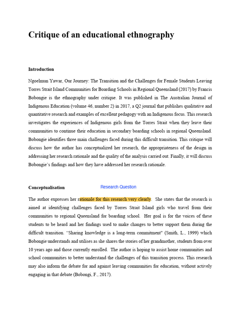 Example Assignment - Article 1 | PDF | Indigenous Australians | Ethnography