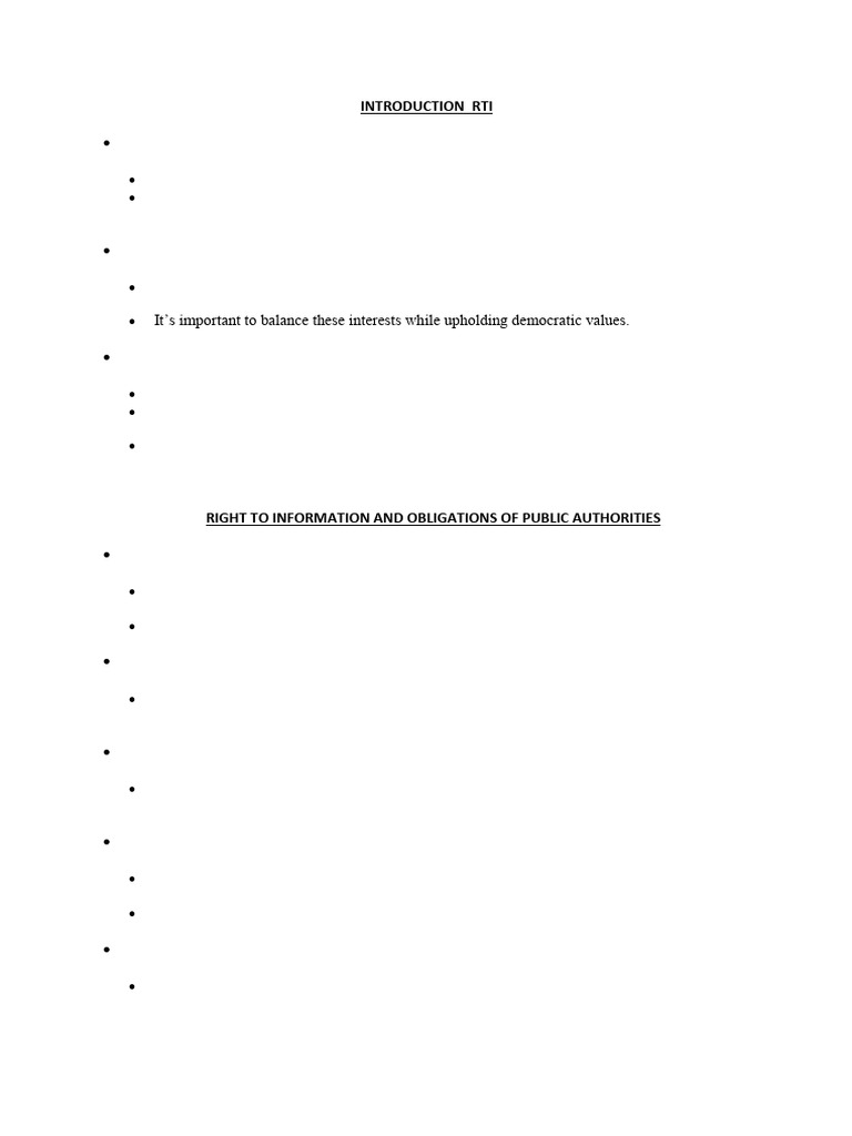 INTRODUCTION RTI | PDF | Government | Political Law