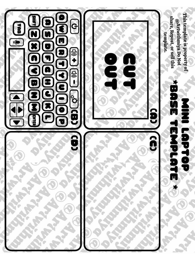 (Free) Mini Laptop Template | PDF