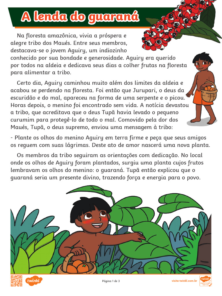 Lenda Do Guarana Leitura e Compreensao - Ver - 1 | PDF