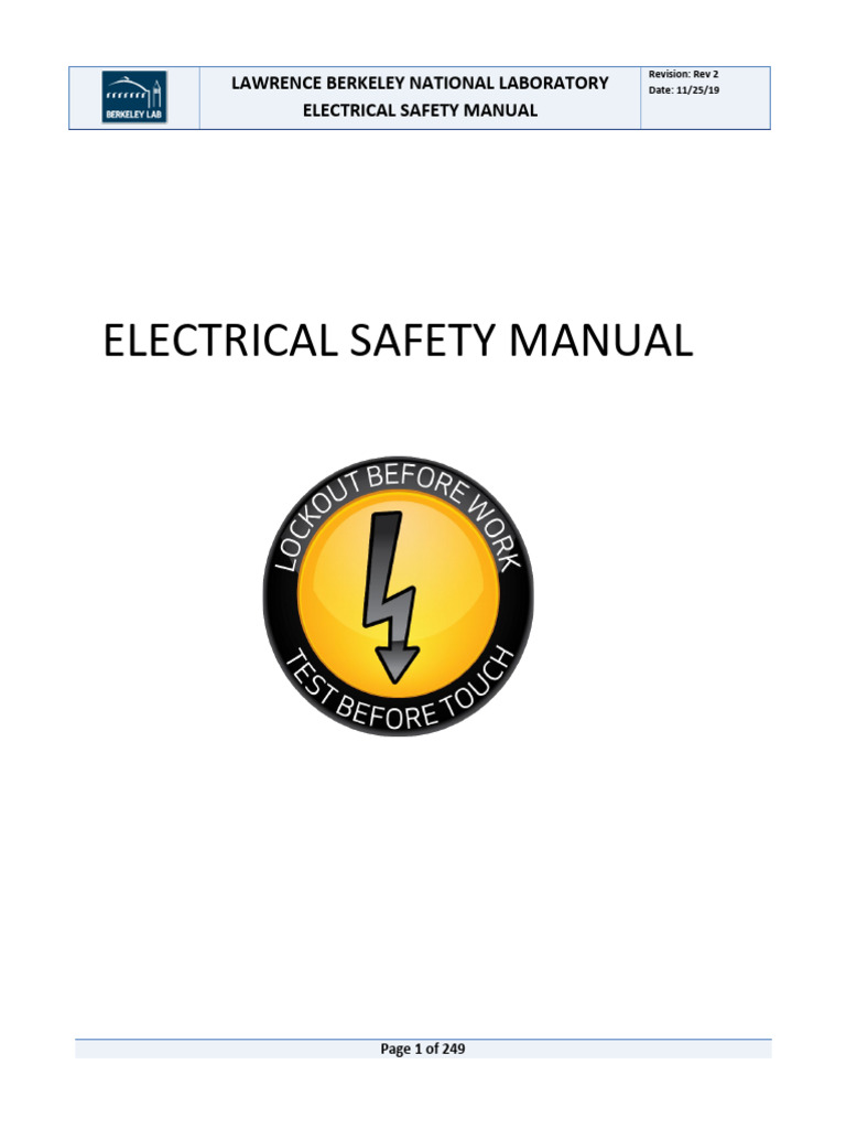 Electrical Safety Manual | PDF | High Voltage | Electric Power