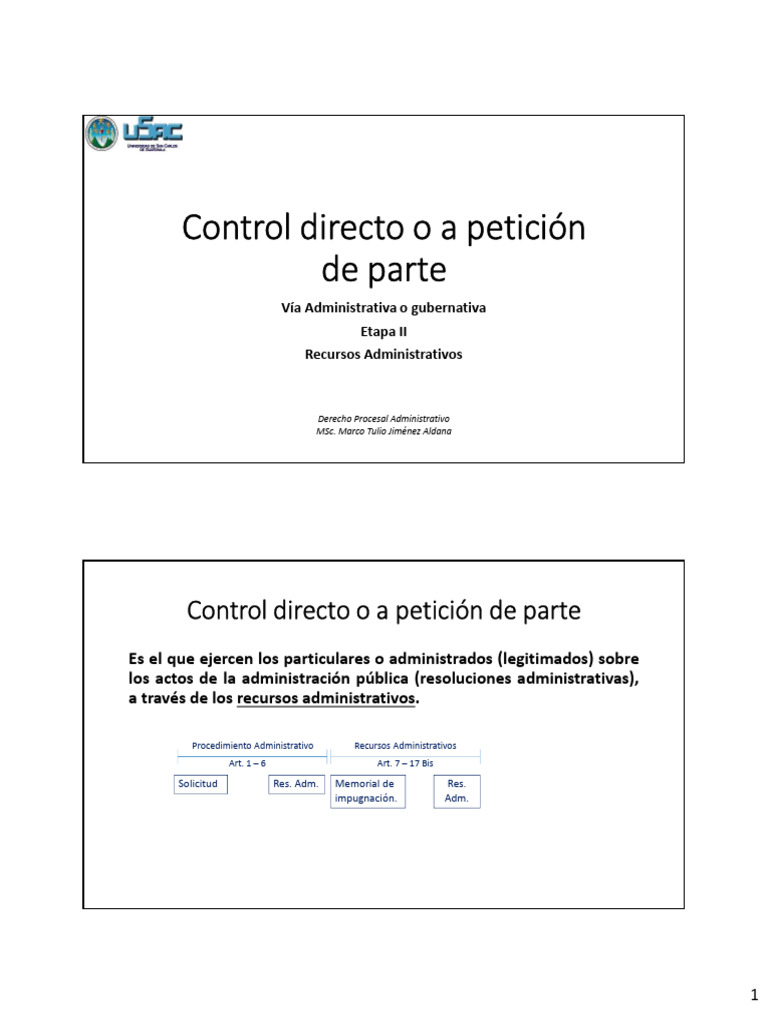 Recursos Administrativos y Control Directo | PDF | Apelación | Ley politica