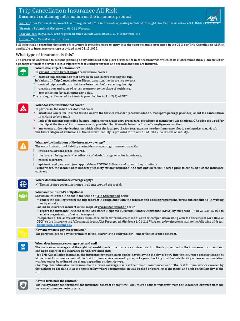 En Esky Ipid All Risk 05.12.2022 | PDF | Insurance