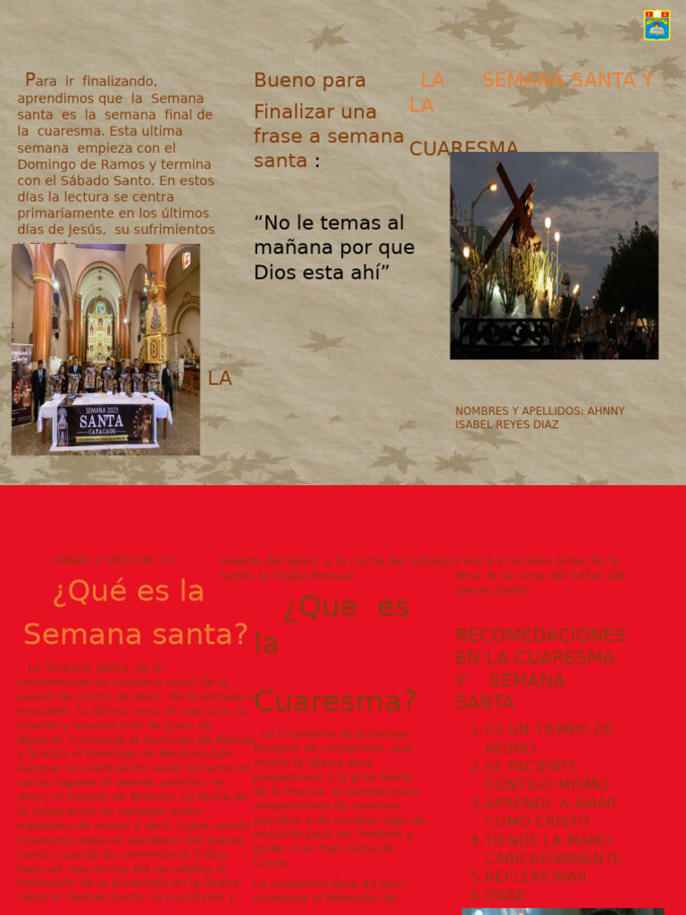 La Semana Santa y La | PDF | Prestado | Pascua de Resurrección